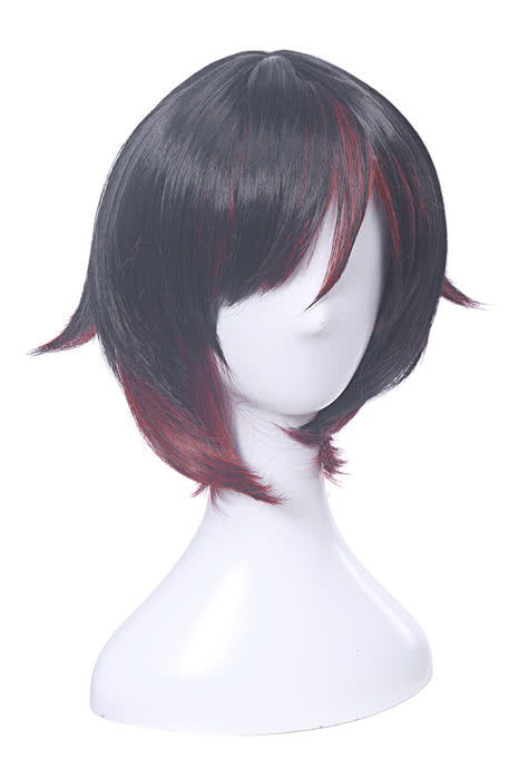 RWBY Ruby Rose Red Mixed Black Synthetic Short Cosplay Wigs – lemailwig