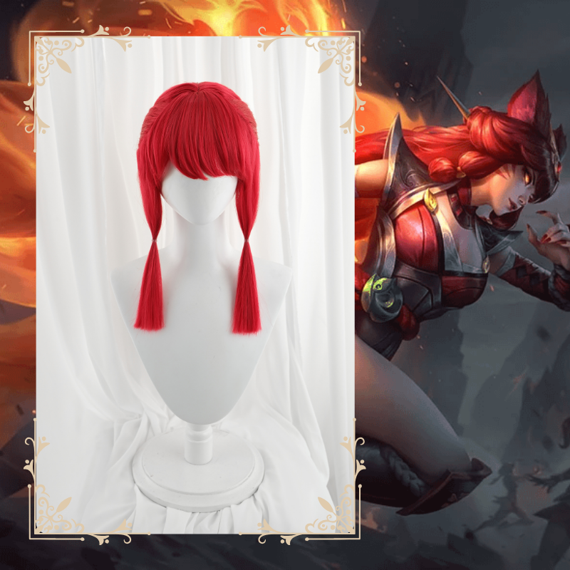 Lemailwig LOL Foxfire Ahri Red League of Legends Cosplay Wig – lemailwig