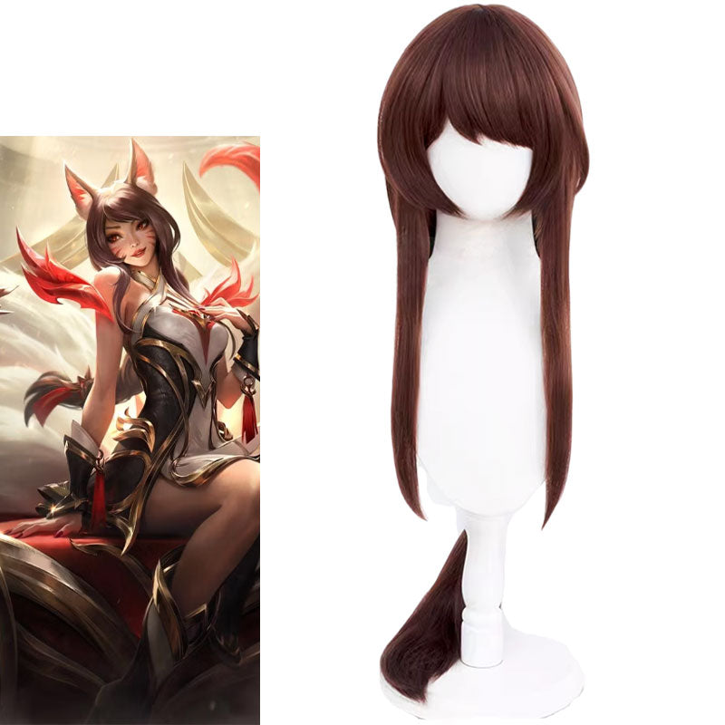 LOL League of Legends Risen Legend Ahri Brown Cosplay Wig – lemailwig