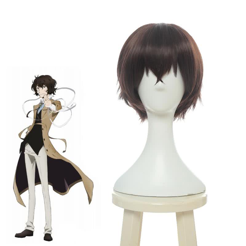 Anime Bungo Stray Dogs Dazai Osamu Short Brown Men Cosplay Wigs – lemailwig
