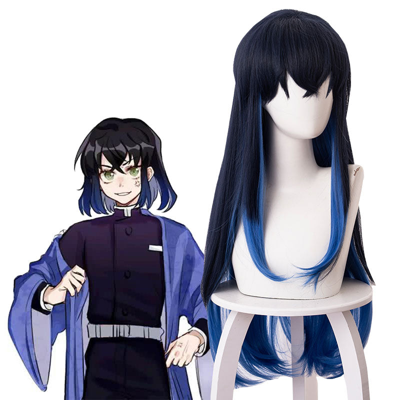 Demon Slayer Hashibira Inosuke Long Gradient Cosplay Wigs – lemailwig
