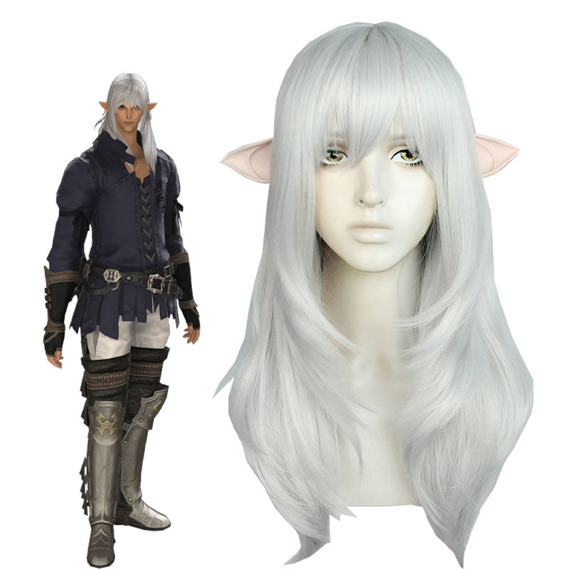 Final Fantasy XIV Estinien Wyrmblood Gray Cosplay Wig – lemailwig