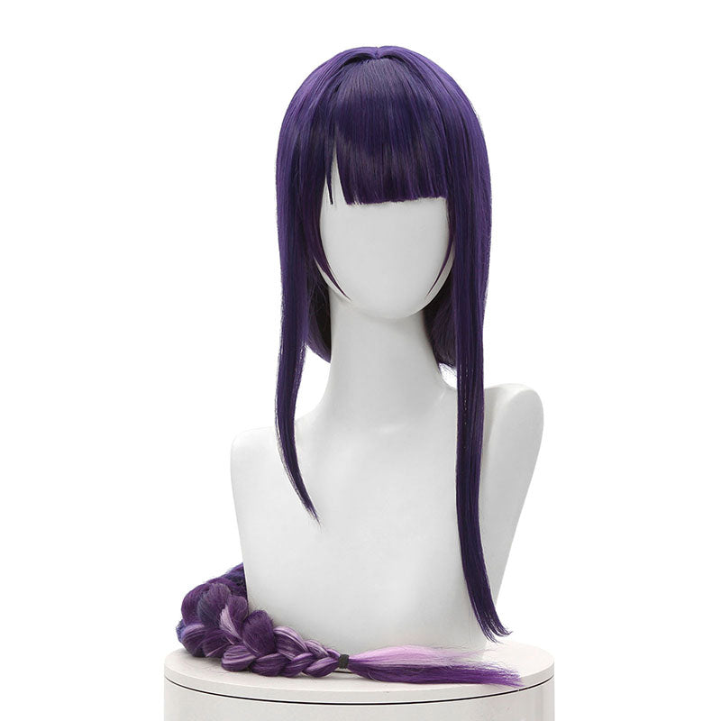 Genshin Impact Baal Dark Purple Long Braid Cosplay Wigs-A – lemailwig