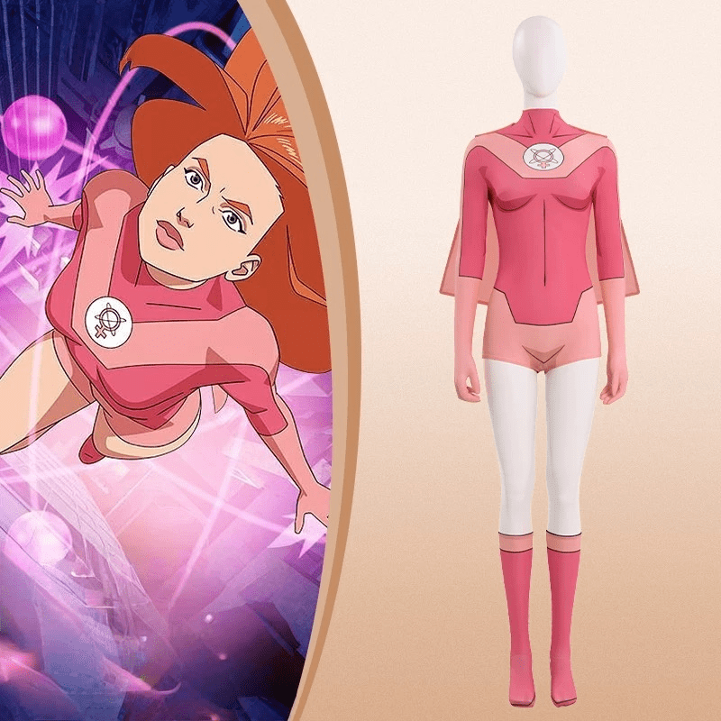 L-email Wig Invincible Atom Eve Pink Set Halloween Cosplay Costume ...