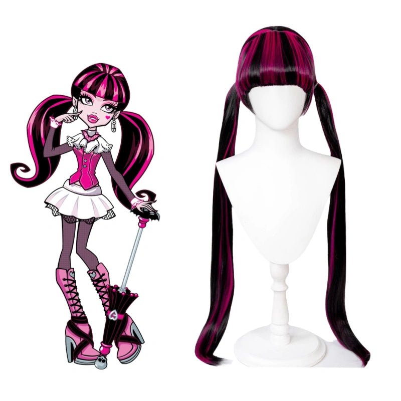 L-email Wig Monster High Draculaura Color Mixing Long Double Braids Ha ...