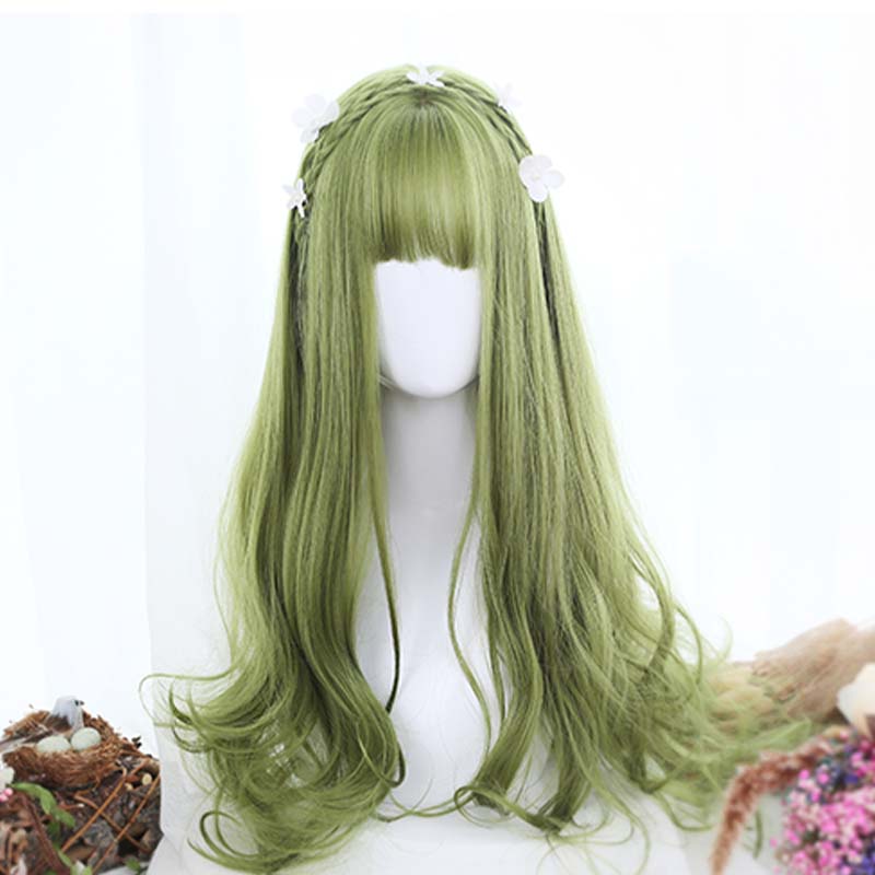 Lolita 60cm Wavy Avocado Color Trendy Cosplay Wigs – lemailwig