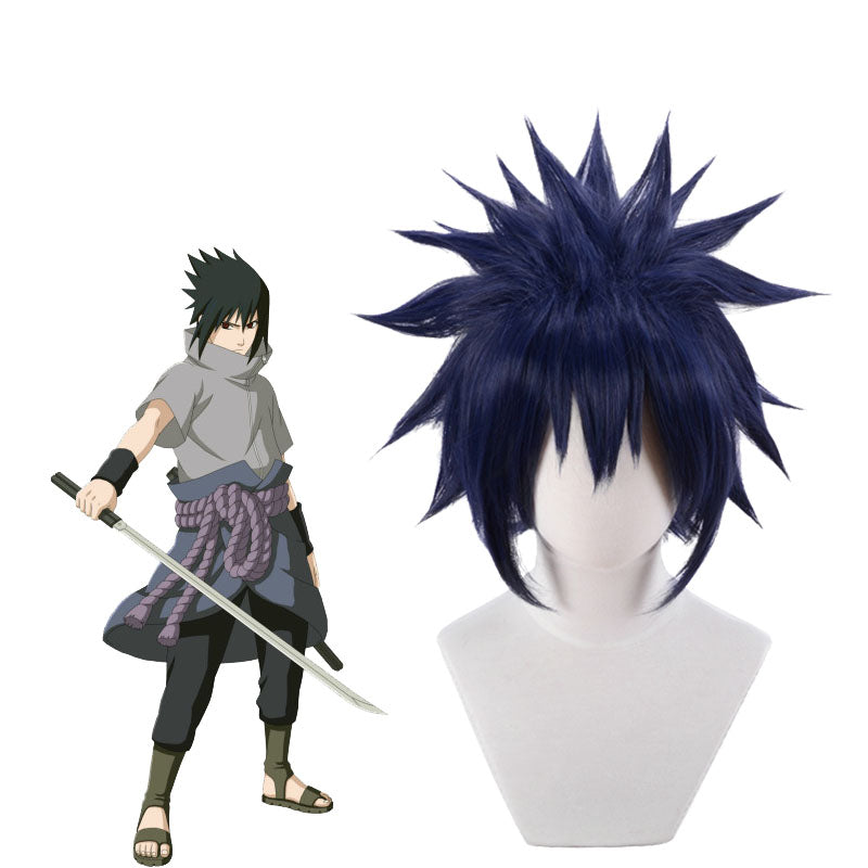 Naruto Uchiha Sasuke Blue Short Cosplay Wigs – lemailwig