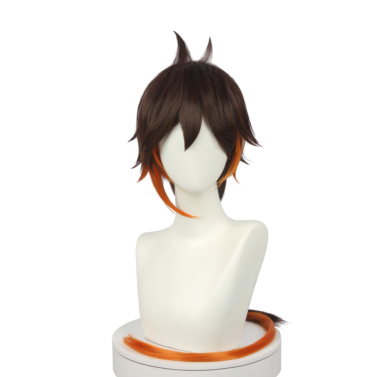 90cm Genshin Impact Zhongli Brown Orange Cosplay Wig – lemailwig